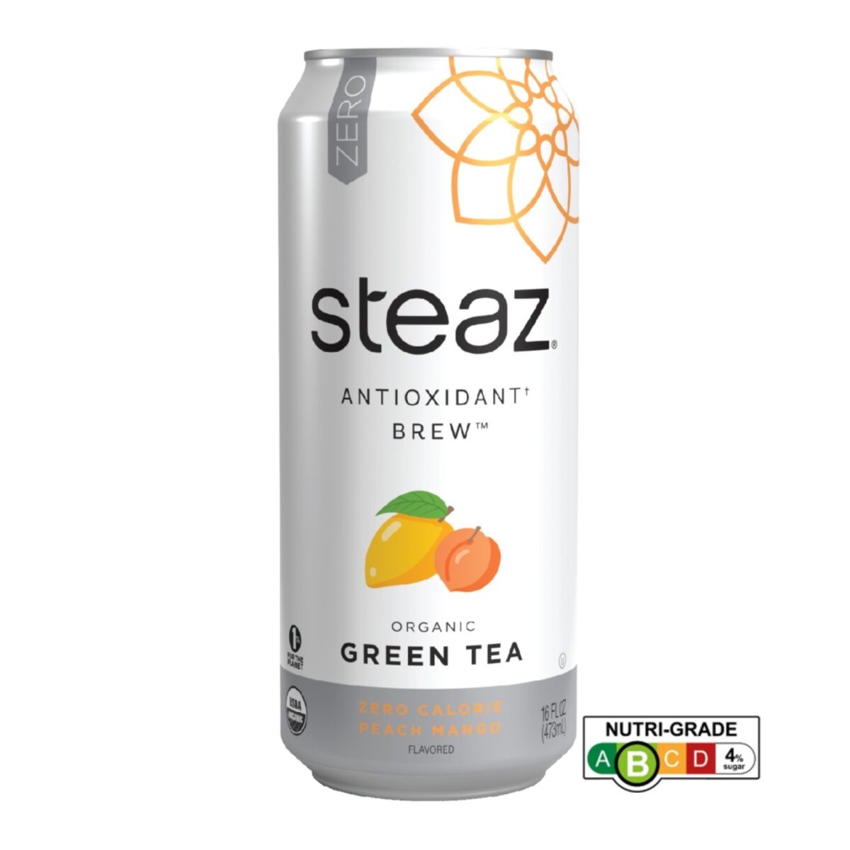 Steaz Organic Zero Calorie Peach Mango Iced Green Tea, 473ml – The ...