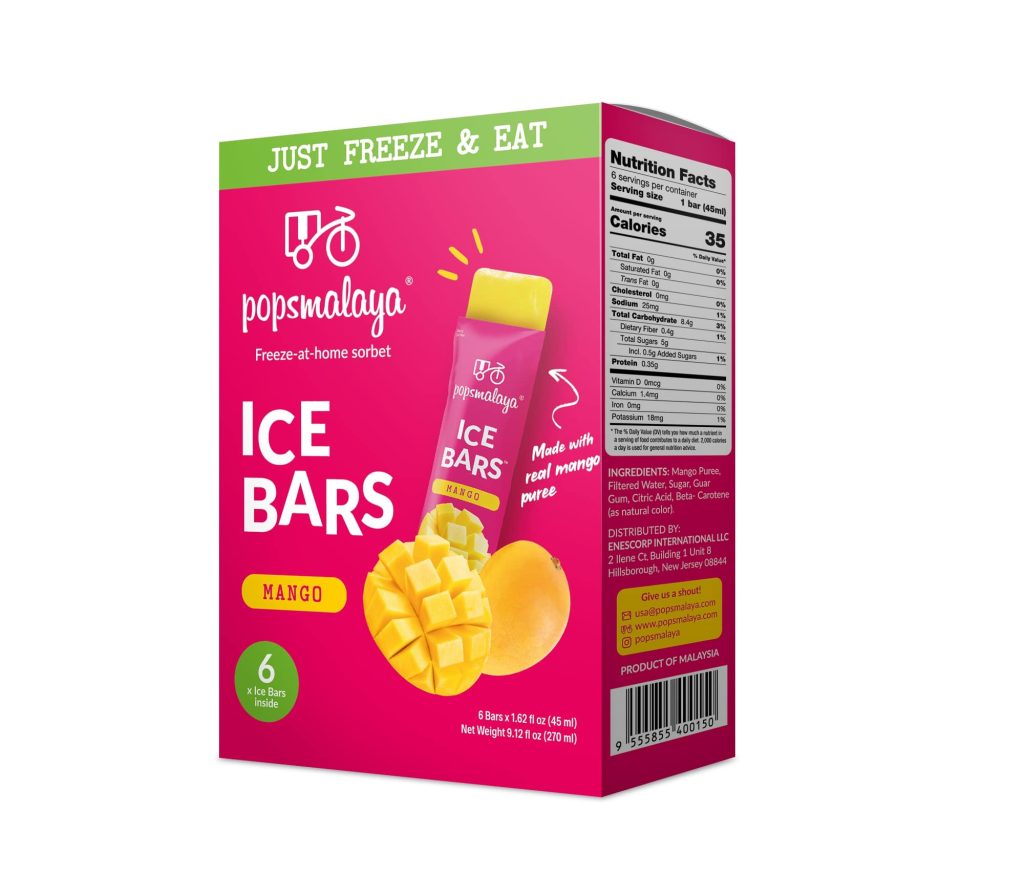 popsmalaya Ice Bars Mango (45ml x 6 bars) – The Little Market